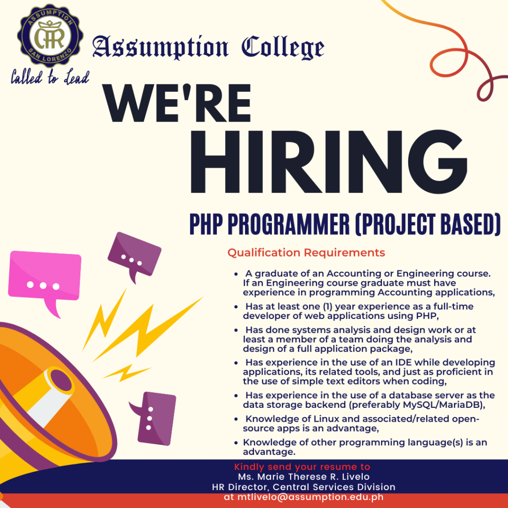 assumption college san lorenzo makati job opportunities